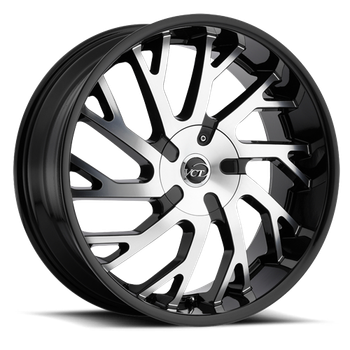 Vct V77 22x8.5 5x114.3 5x120 Black Machined 38mm Wheels