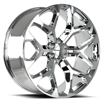 Strada Oe Replica R176 Snowflake 22x9 6x139.7 Chrome 31 Wheels