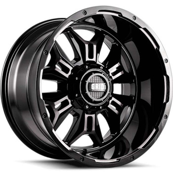 Grid Gd11 Wheels Rims 22x12 8x165.1 Black Machined W/ Dark Tint -44mm ...