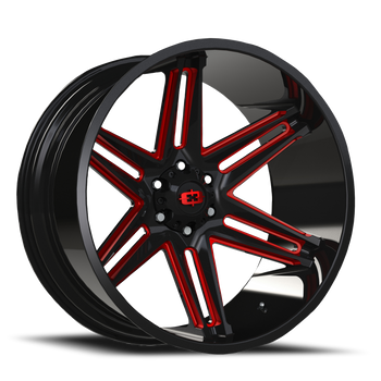 Vision Razor 363 Wheels Rims 22x10 5x139.7 Gloss Black Milled Spoke ...