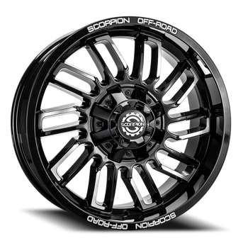 Scorpion Razor Wheels Rims 22x10 5x127 5x135 Black Machined -19mm | RZ ...