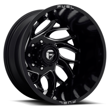 Fuel Dually D741 Runner Wheels Rims 22x8.25 8x165.1 Gloss Black Milled ...