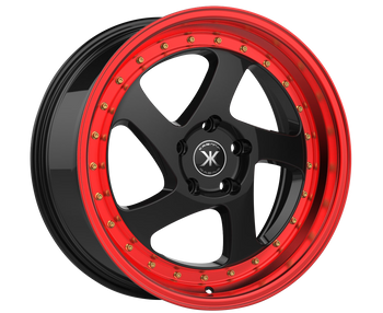 Karma Racing Kr-105 Wheels Rims 18x8 5x114.3 Black With Red Lip 38mm ...