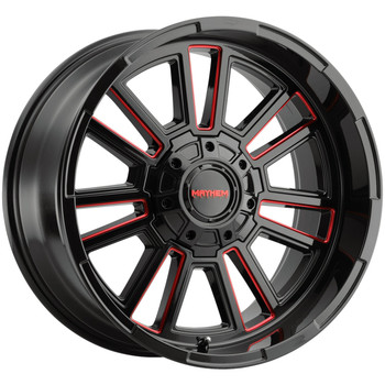 Mayhem Apollo Wheels Rims 20x9 8x170 Gloss Black Milled W/ Prism Red ...