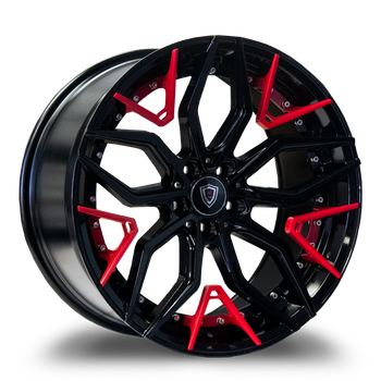 Marquee Wheels M3371 20x9 5x120 Black & Red 33mm Wheels