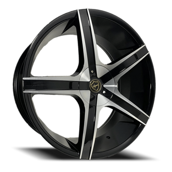 Elegance El907 Wheels Rims 22x9.5 5x115 5x120 Gloss Black Machined 15mm ...