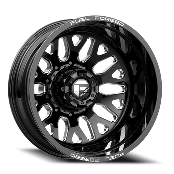 Fuel Dually De19 Ff19D Wheels Rims 22x8.25 10x225 Gloss Black Milled -202mm