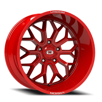 Vision Riot 402 Wheels Rims 20x12 5x150 Red Tint Milled Spokes -51mm ...