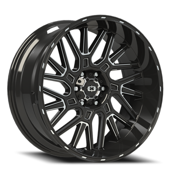 Vision Brawl 404 Wheels Rims 20x10 6x139.7 Gloss Black Milled Spoke ...