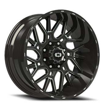 Vision Brawl 404 Wheels Rims 22x10 8x170 Gloss Black Milled Spoke -19mm ...