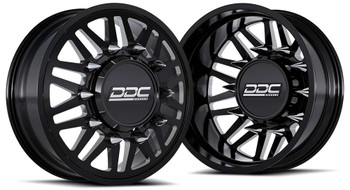 DDC Aftermath Ford 6 Wheel Kit Wheels Rims 22x8.25 8x200 Black Milled K ...
