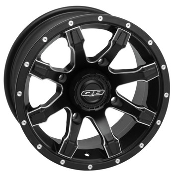 Quadboss Grinder ATV Wheels Rims 14x7 4x110 Black Machined 35 | 608506
