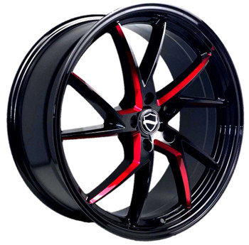 Elegance Sharp 20x8.5 5x114.3 Black Candy Red 35mm Wheels
