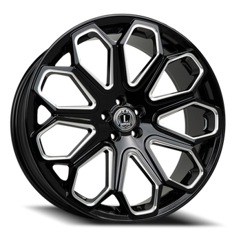 Luxxx Alloys Lux 29 Wheels Rims 22x9 5x127 Gloss Black Milled 31mm ...