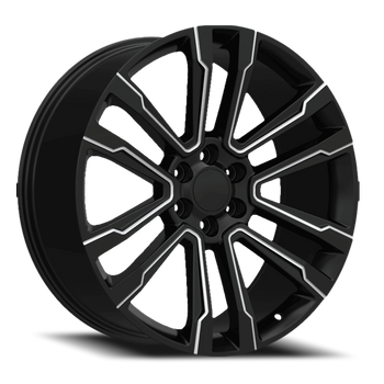 Replica 328 Wheels Rims 24x10 6x139.7 Black And Milled 25mm | REP328 ...