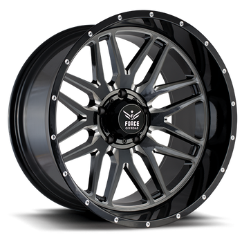 Force Off-Road Fo4 Wheels Rims 22x12 5x139.7 Black Milled -44mm ...