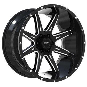 Bby Offroad 06 T-Rex Wheels Rims 20x9 6x139.7 Black W/ Milled Windows & Milled Rivets 0mm ...