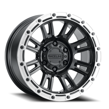 Raceline 956Bs Compass Wheels Rims 17x8 5x110 Black W/ Silver Lip 30mm ...