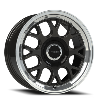 Vision Alpine 478 Wheels Rims 17x8 5x114.3 5x120 Gloss Black Brushed ...