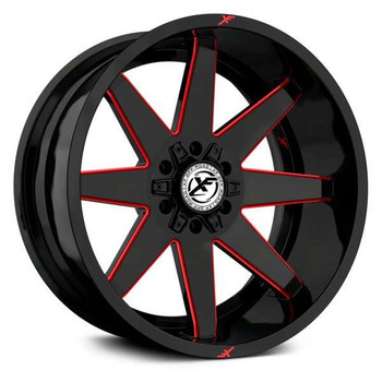Xf Off-Road Xf-236 Wheels Rims 20x9 8x165.1 8x170 Gloss Black & Red ...