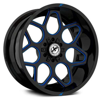 Xf Off-Road Xf-233 Wheels Rims 20x9 5x127 5x139.7 Gloss Black & Blue ...