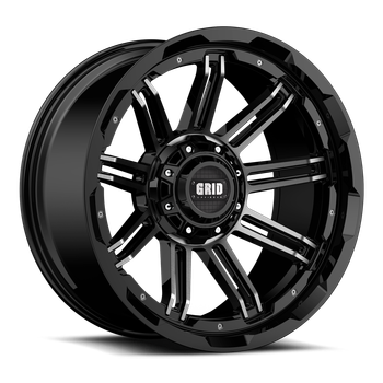 Grid Gd18 Wheels Rims 18x9 5x127 5x139.7 Black Machined W/ Dark Tint ...
