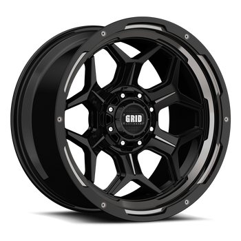 Grid Gd16 17x9 6x135 6x139.7 Black Machine Dark -12mm Wheels