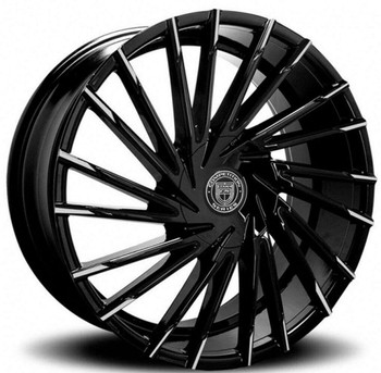 Lexani Wraith 22x9 Black Machine Tips 15mm Blank Wheels