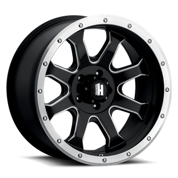 Havok 105 Wheels Rims 20x9 5x127 Black Milled W/ Machined Ring -12mm ...