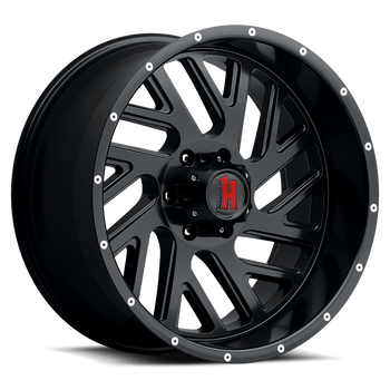 Havok 110 Wheels Rims 18x9 5x127 Dark Flat Black W/ Machined Rivets ...