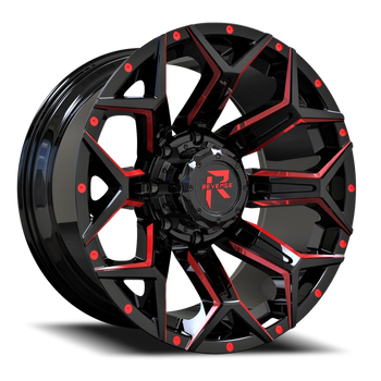 Revenge Rv202 Wheels Rims 20x9 8x170 Black Milled W/ Red Tint 0mm ...