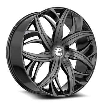 Azara Aza-541 Wheels Rims 22x9.5 Blank Custom Drilled Gloss Black 15mm ...