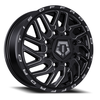 Tis Dually 544Bm Wheels Rims 22x8.25 8x210 Gloss Black W/ Milled ...