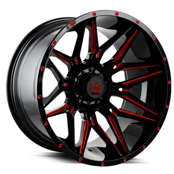 Force Off-Road F34 Wheels Rims 20x12 6x139.7 Red Milled -44mm ...