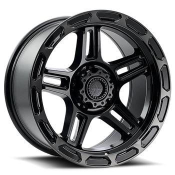American Outlaw Piston 20x9 5x127 Satin Black -10mm Wheels