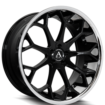 Azad Az99 Wheels Rims 24x9 5x120 Gloss Black With Stainless Lip 30mm ...