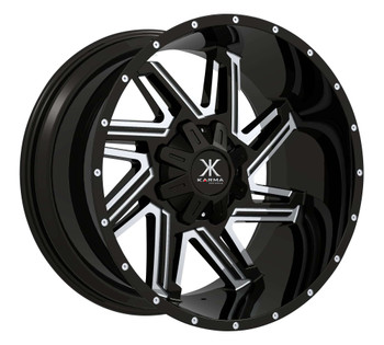 Karma Offroad K29 Wheels Rims 20x10 5x127 5x139.7 Black Milled -12mm ...