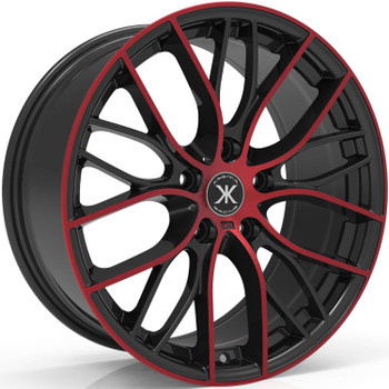 Karma Racing Kr-102 Wheels Rims 18x8 5x114.3 Black Machined With Red ...