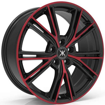 Karma Racing Kr-103 Wheels Rims 17x7.5 5x114.3 Black Machined With Red ...