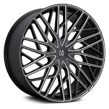 Massiv 925 Wheels Rims 22x9 5x115 5x120 Black And Milled 15mm | MAS925 ...
