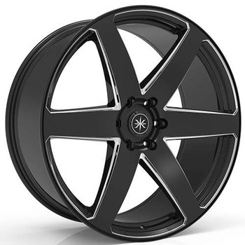 Karma Kustom K4 Wheels Rims 22x9 5x115 Black Milled 20mm | K4-229015+20 BML