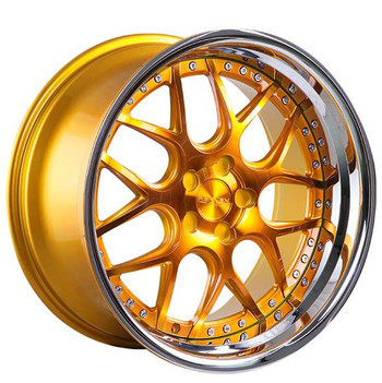 Rennen Csl-2 19x9.5ed Gold Chrome Step 18mm Blank Wheels