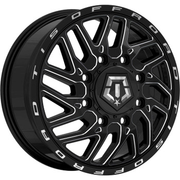 Tis Dually 544Bm Wheels Rims 22x8.25 8x165.1 Gloss Black W/ Milled ...