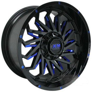 Xm Offroad Xm-330 Wheels Rims 20x10 6x135 6x139.7 Gloss Black W/ Blue ...