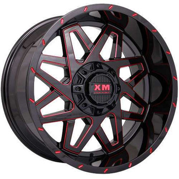Xm Offroad Xm-313 Wheels Rims 20x10 6x135 6x139.7 Black W/ Red Milling ...