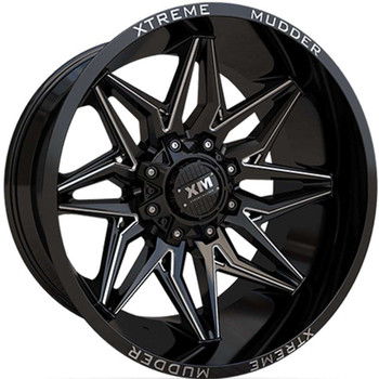 Xm Offroad Xm-342 Wheels Rims 22x12 8x165.1 Gloss Black Milled -44mm ...