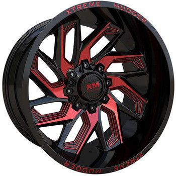 Xm Offroad Xm-343 Wheels Rims 20x10 8x170 Black W/ Red Milling -6mm ...
