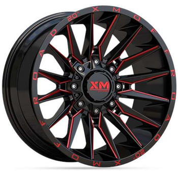 Xm Offroad Xm-352 Wheels Rims 20x10 5x127 5x135 Black W/ Red Milling ...