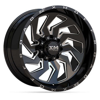 Xm Offroad Xm-353 Wheels Rims 22x12 5x115 5x127 Gloss Black Milled ...