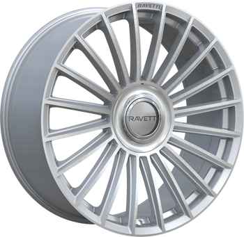 Ravetti M17 Wheels Rims 20x8.5 5x112 5x114.3 Silver Brushed W/ Floating ...
